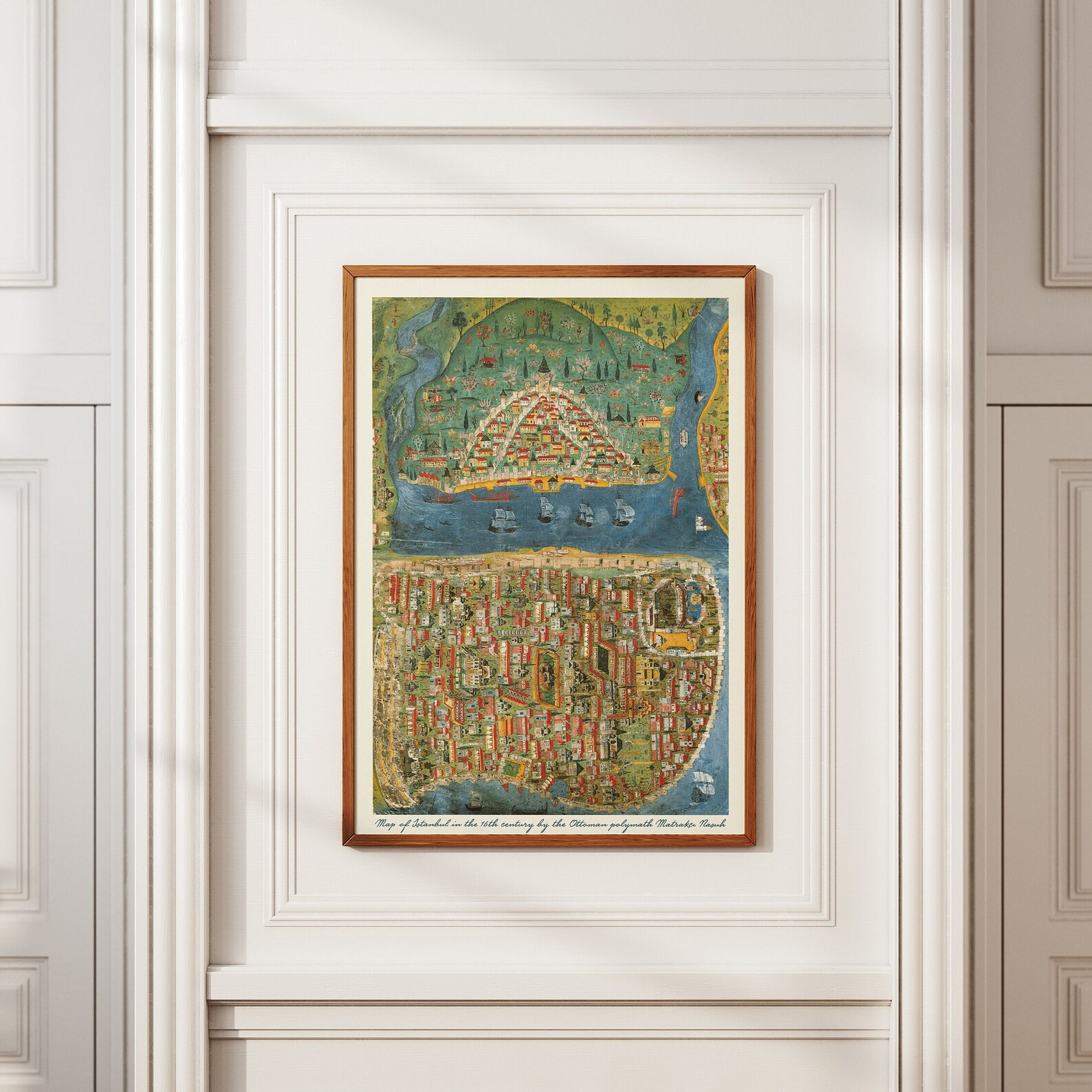 16th Century Istanbul Map Canvas Matrakçı Nasuh's Historic Ottoman Art ...