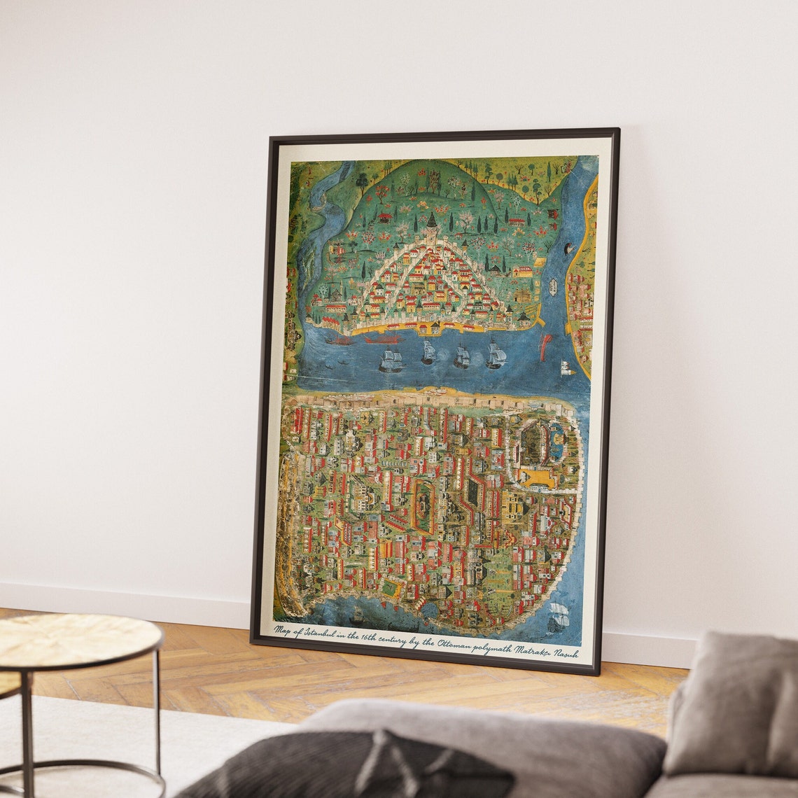 16th Century Istanbul Map Canvas Matrakçı Nasuh's Historic Ottoman Art ...