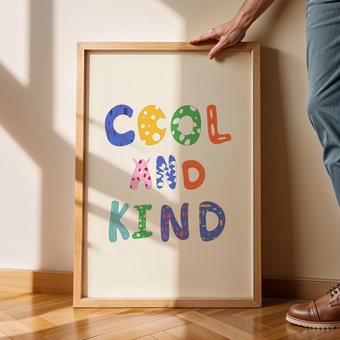 Cool and Kind Printable Art – Colorful Kids Room Decor, Playful Nursery ...