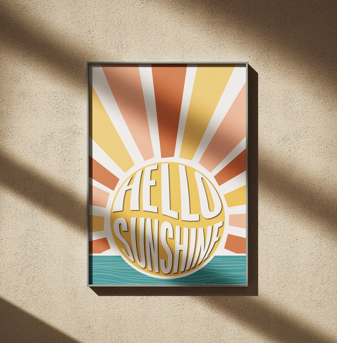 Hello Sunshine Wall Art Summer Digital Print Bright and Cheerful Decor ...