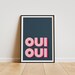 Oui Oui Poster Minimalist Typography Wall Art, Modern French Decor - Etsy