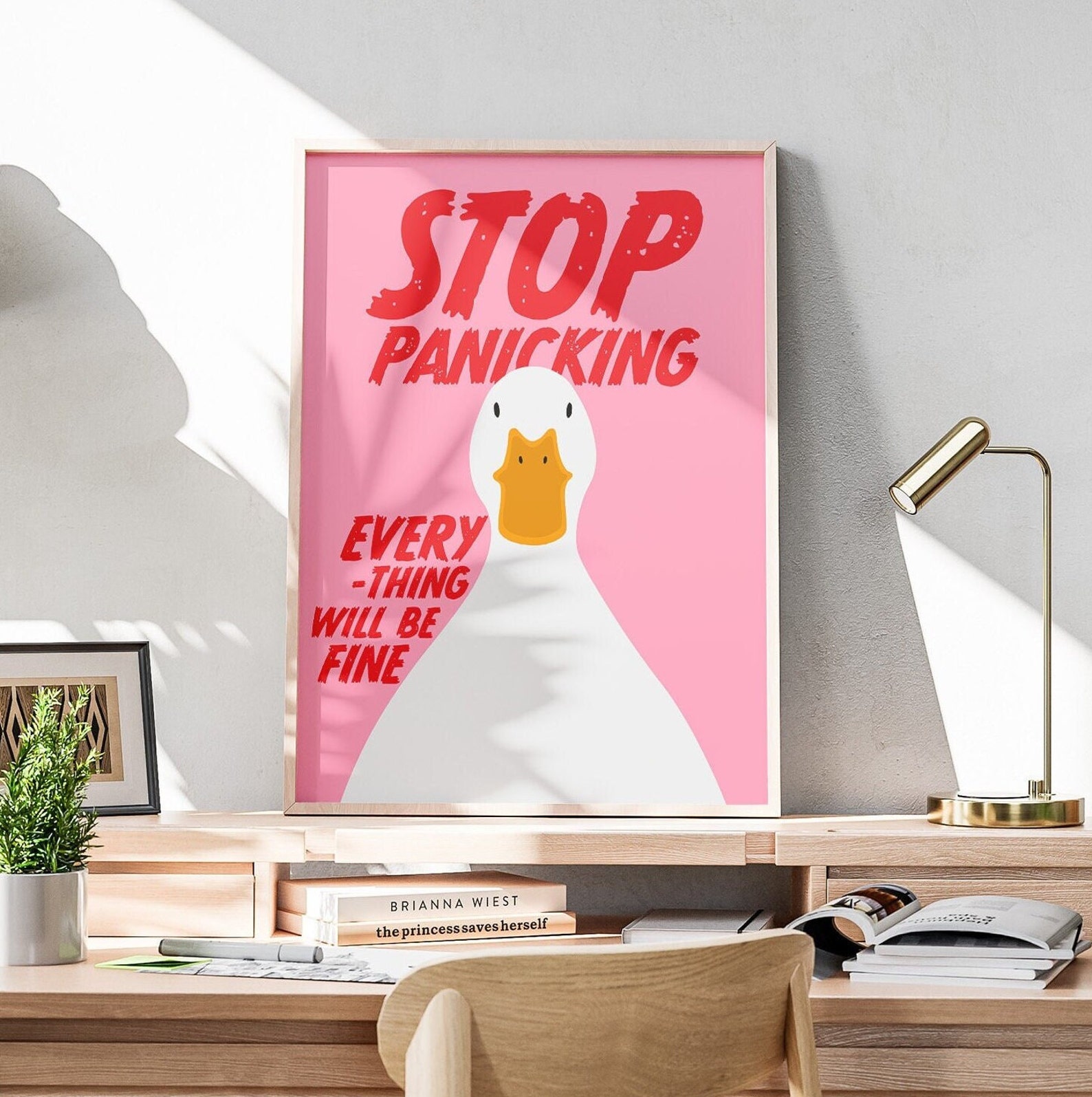 Motivational Wall Art Printable - Stop Panicking Everything Will Be ...