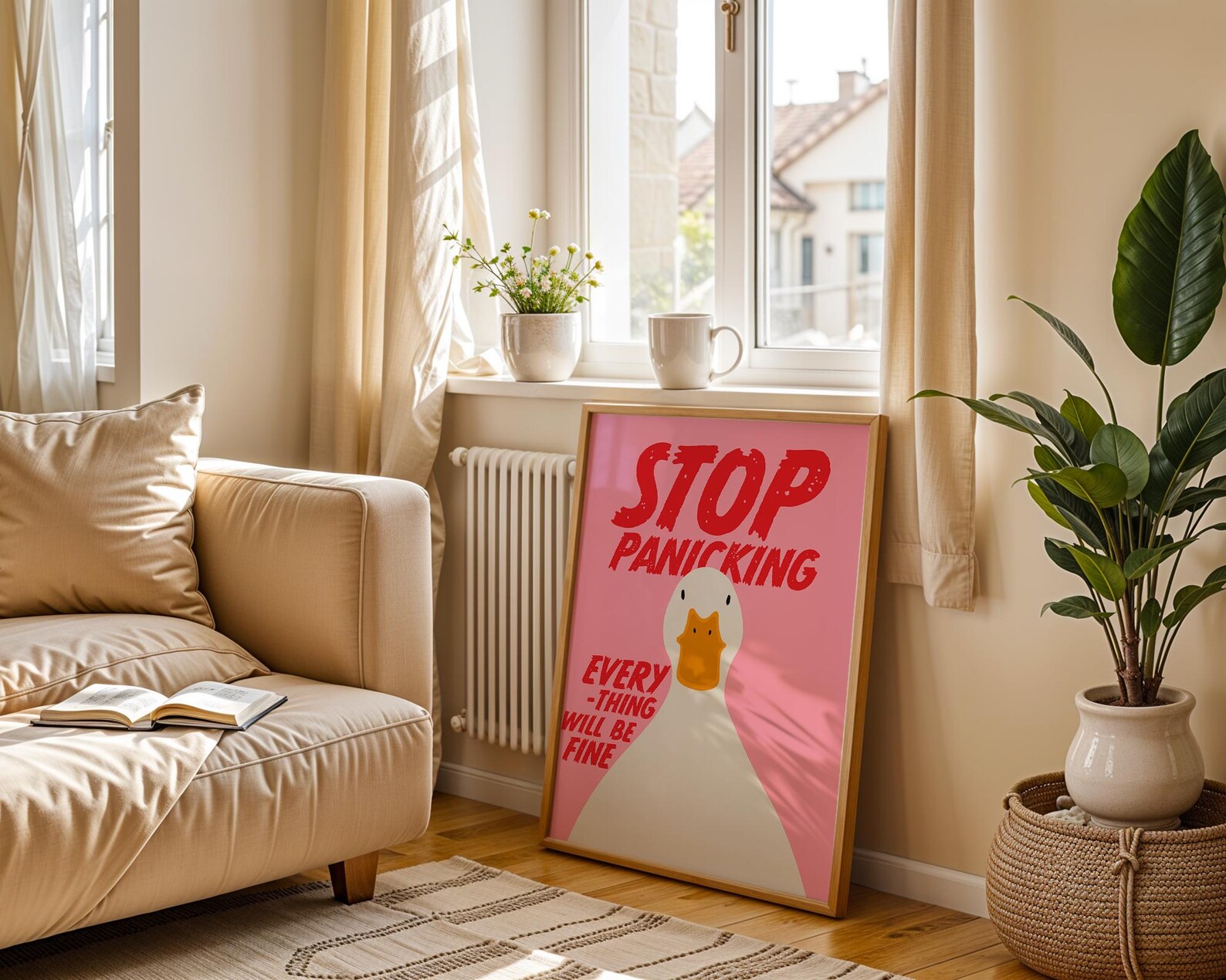 Motivational Wall Art Printable - Stop Panicking Everything Will Be ...