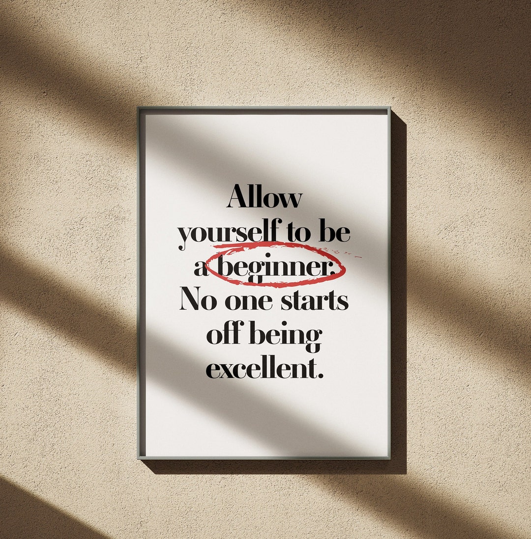 Allow Yourself to Be A Beginner, No One Starts off Being Excellent ...