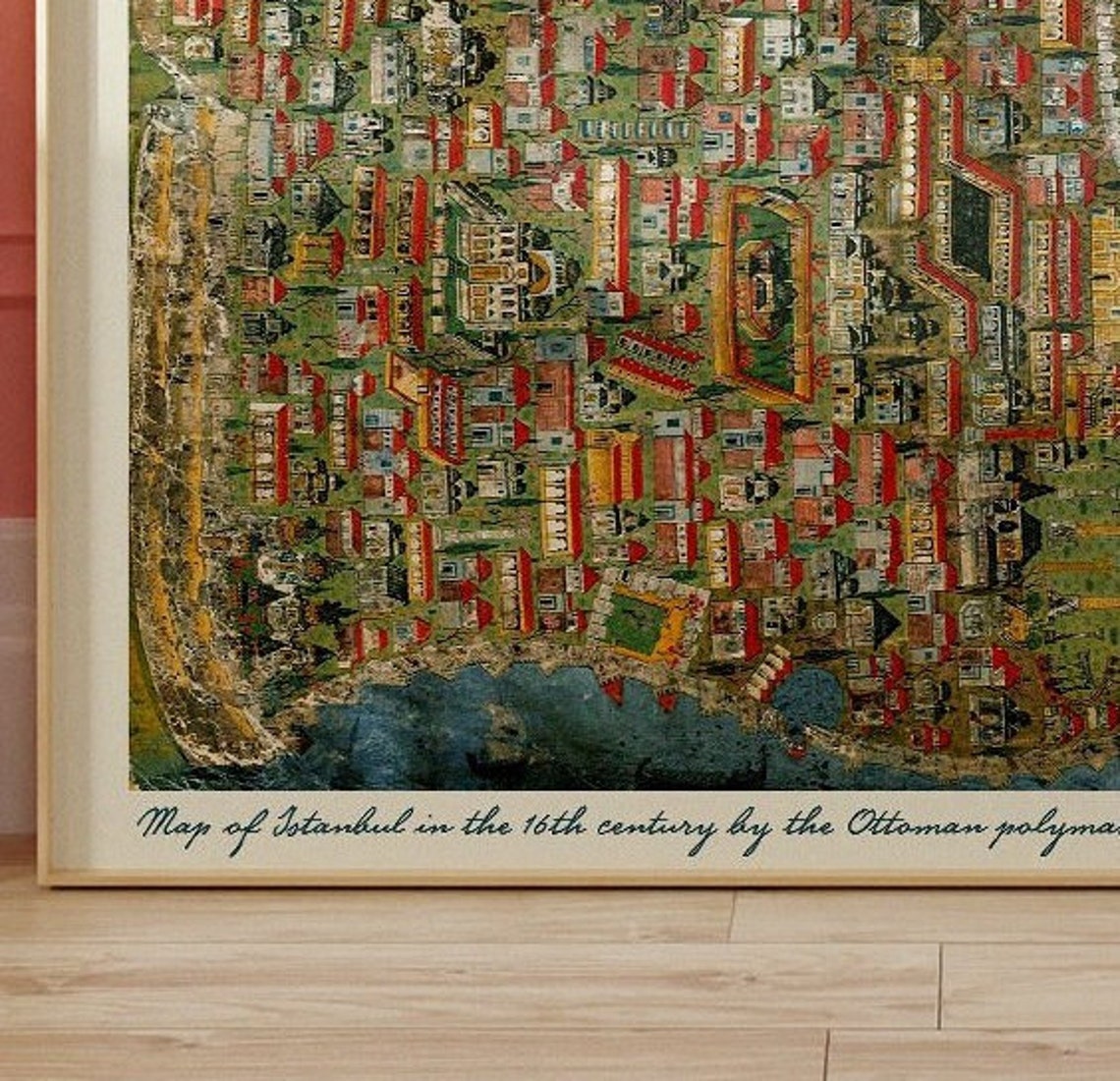 16th Century Istanbul Map Canvas Matrakçı Nasuh's Historic Ottoman Art ...
