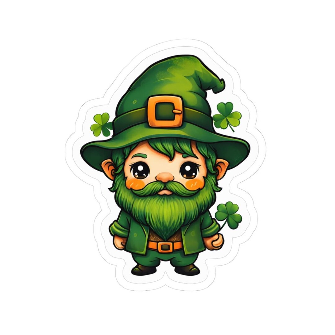 Cute Leprechaun Kiss-cut Sticker - 3" X 3" - Etsy
