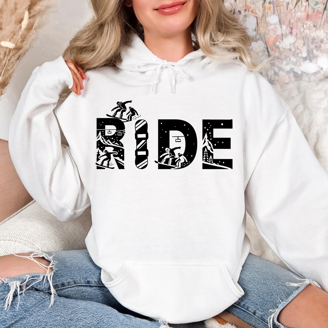 Ride Snowboard Hoodie, Winter Sports Hoodie, Snowboarder Hoodie ...