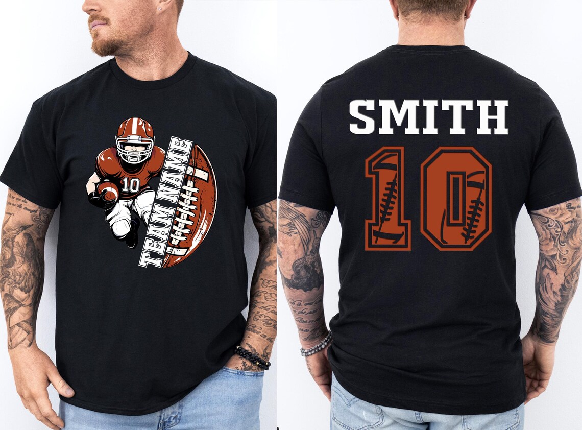 Customized Football Shirt, Your Name Football Tee, Personalized ...