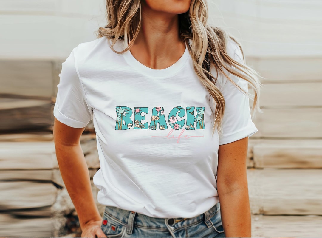 Beach Life Shirt, Beach Bum Shirt, Women's Beach Shirt, Beach Vibes ...
