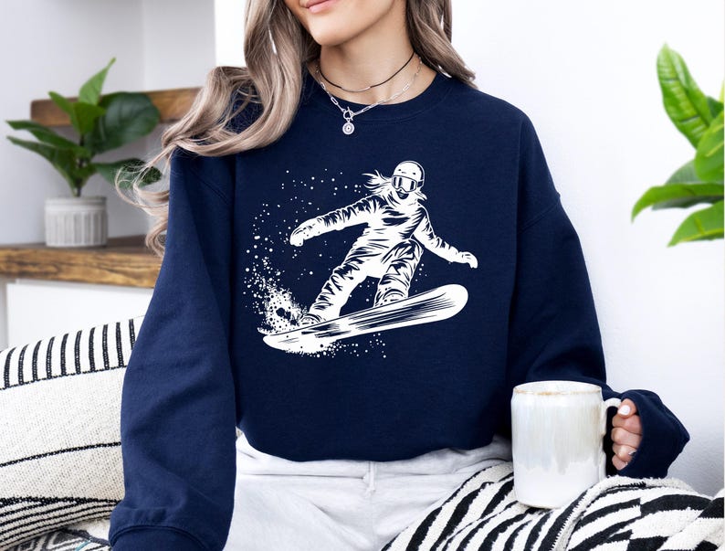 Snowboarding Sweatshirt, Winter Sports Sweatshirt, Snowboard Sweatshirt ...