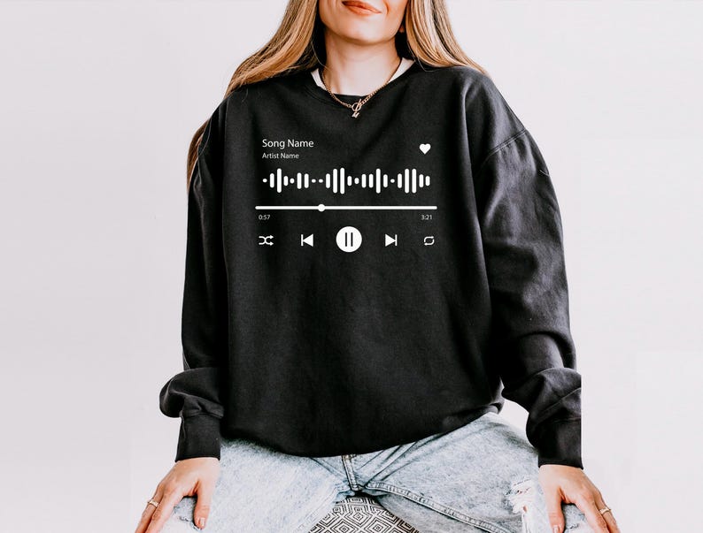 Custom Song Name Sweatshirt, Custom Artist Name Sweater, Favorite Song ...