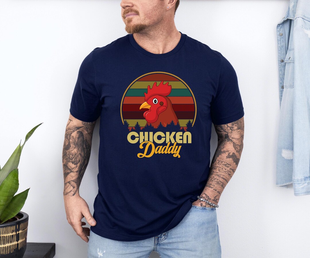 Retro Chicken Daddy Shirt, Chicken Owner Gift Tshirt, Father's Day ...