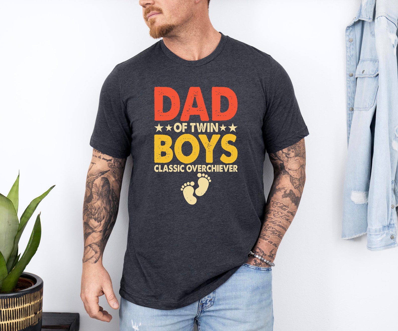 Dad of Twin Boys Shirt, Classic Overachiever Tees, Fathers Day Gift ...
