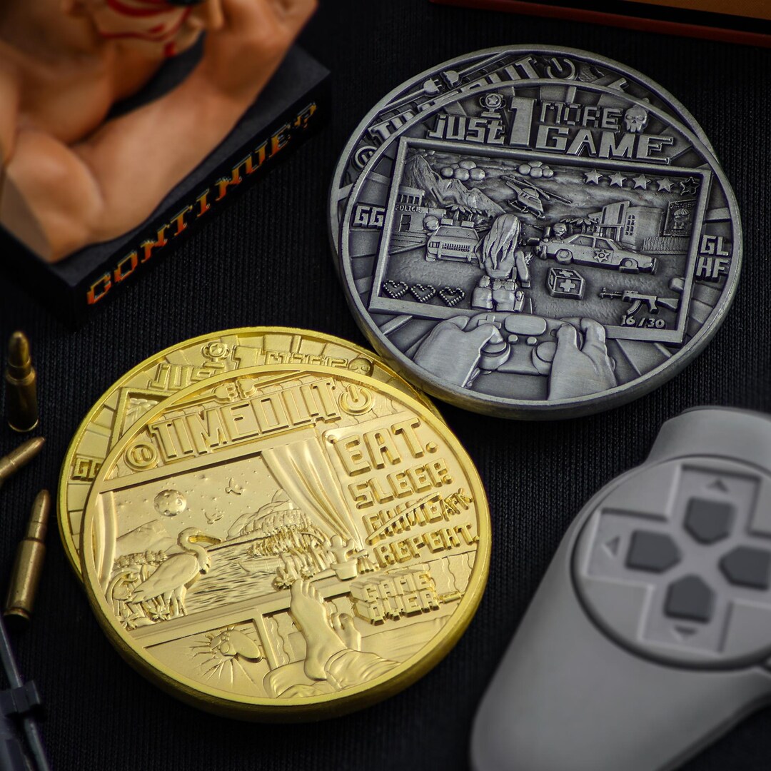 Gaming Coin one More Game X Timeout Gamer Gift Good Luck Charm Decision ...