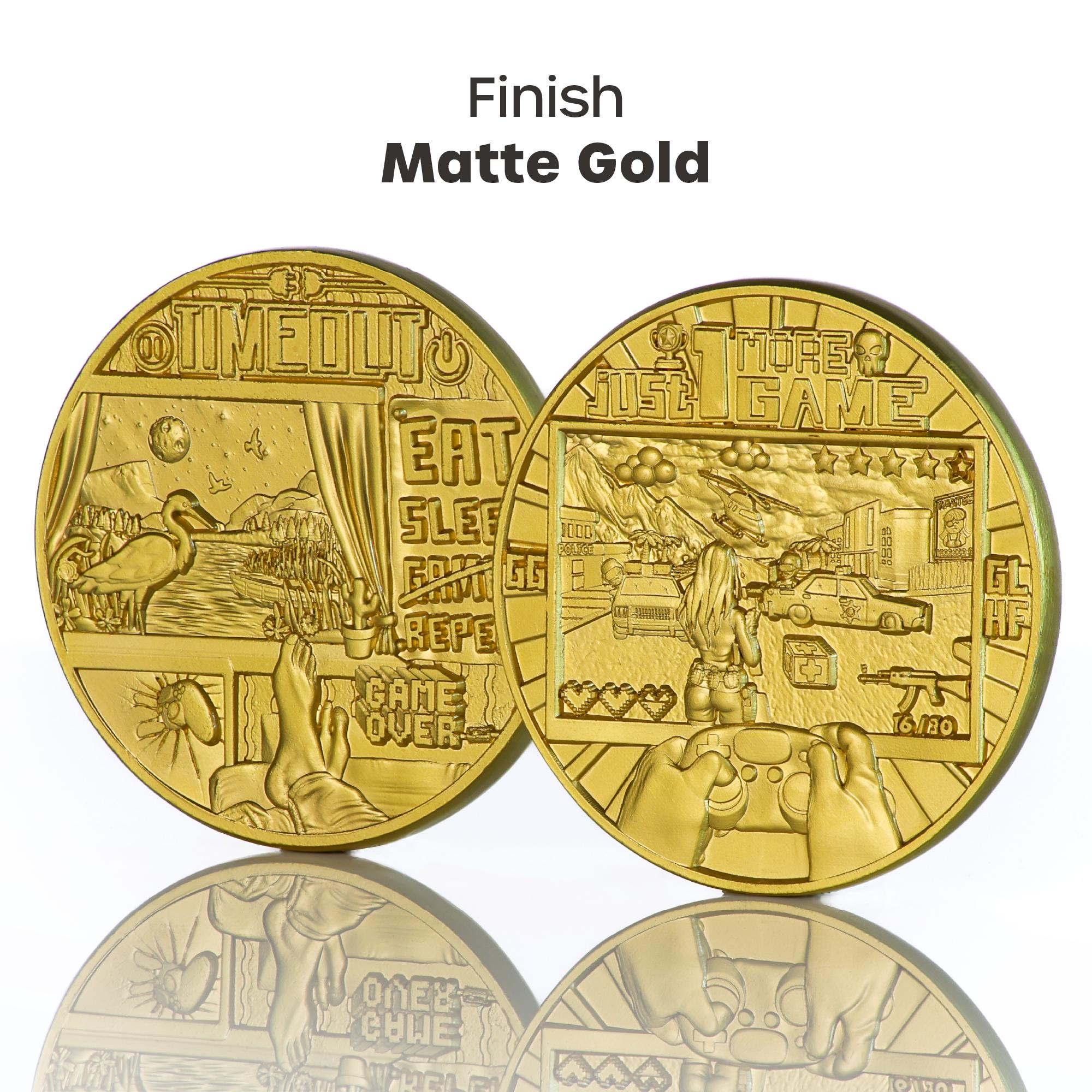 Gaming Coin one More Game X Timeout Gamer Gift Good Luck Charm Decision ...