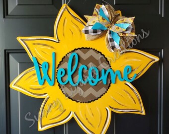 Sunflower Door Hanger - Etsy