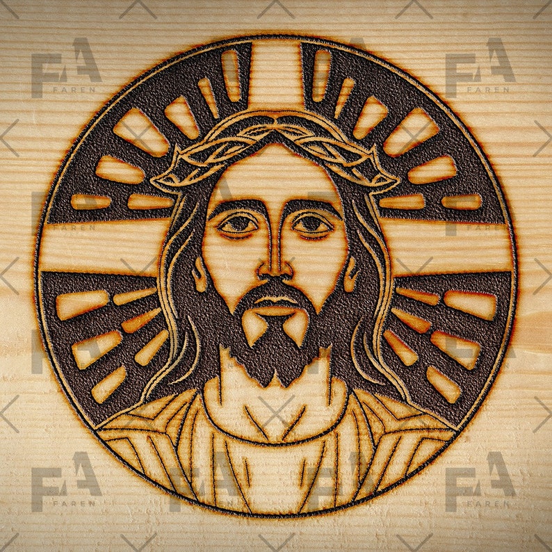 2 Layer Jesus Laser Cut Files jesus File for Laser Cutting. Wall Art ...