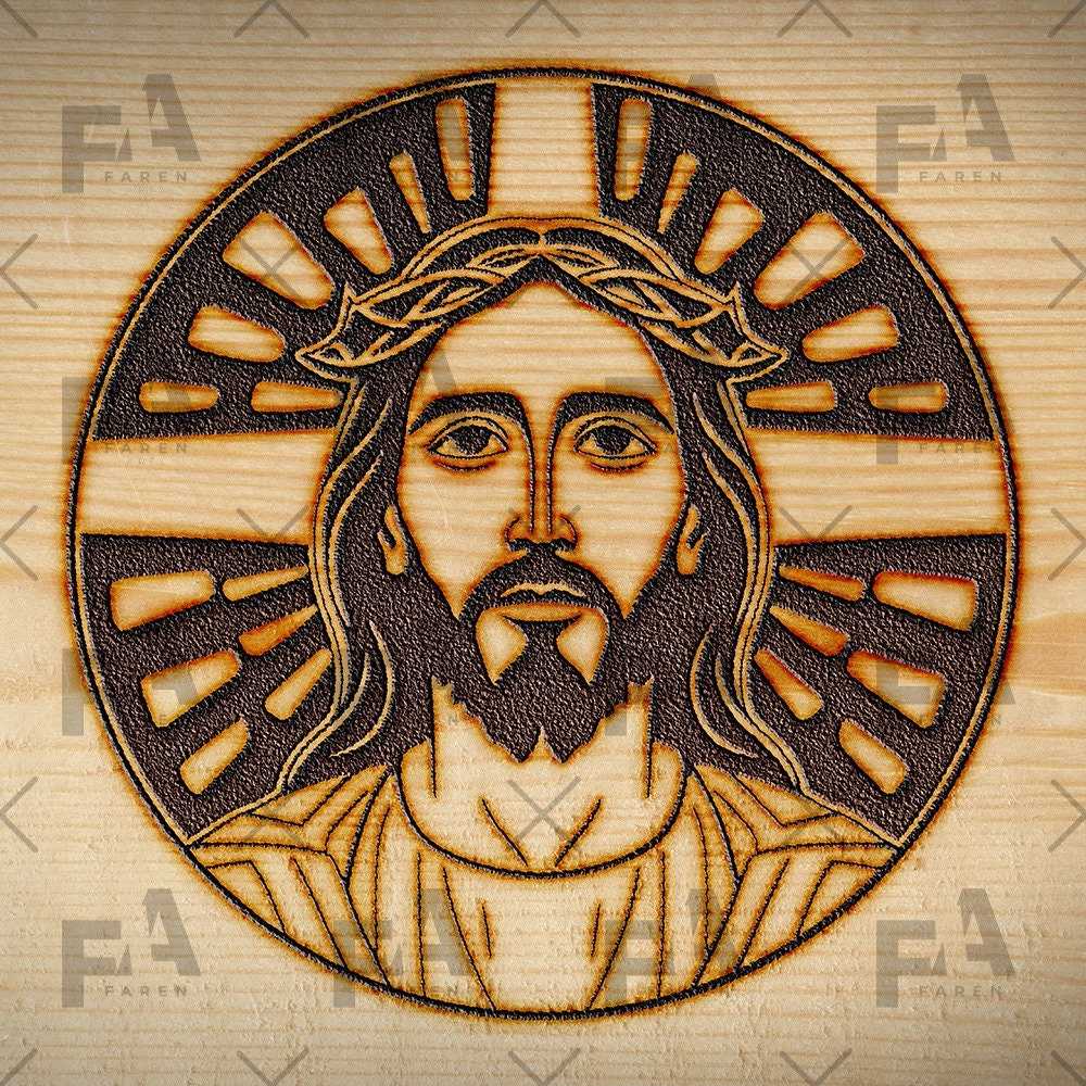 2 Layer Jesus Laser Cut Files jesus File for Laser Cutting. Wall Art ...