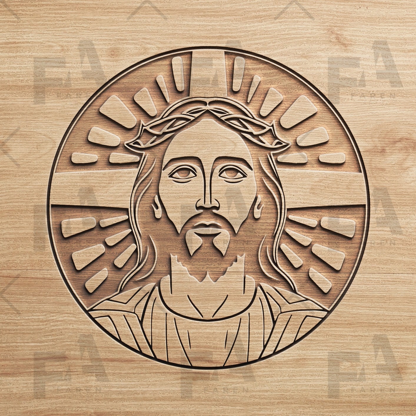2 Layer Jesus Laser Cut Files jesus File for Laser Cutting. Wall Art ...