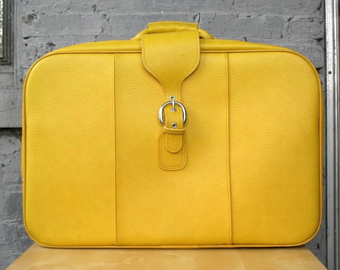 Canary Yellow Vintage Suitcase. - Etsy