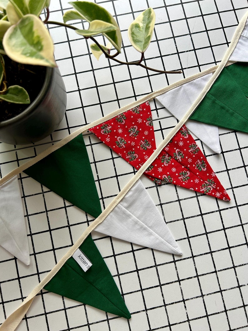 Candy Cane Christmas Bunting Flags (4 Feet) - Etsy