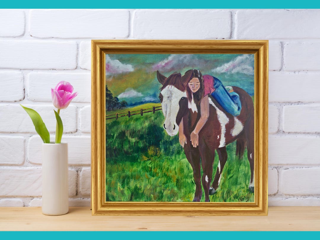 Girl and Horse Art Print by Trish Turner: Heartfelt Bond (unframed) - Etsy