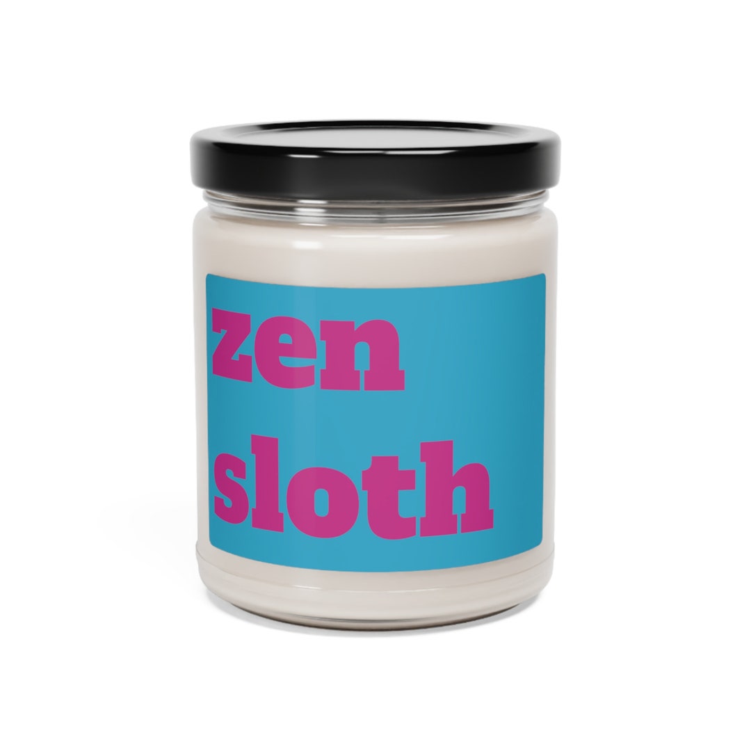 Scented Soy Candle 9oz Zen Sloth Enhance Your Well-being - Etsy