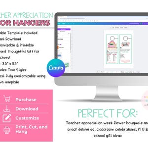 Teacher Appreciation Door Hangers | Editable Teacher Gift | Teacher ...