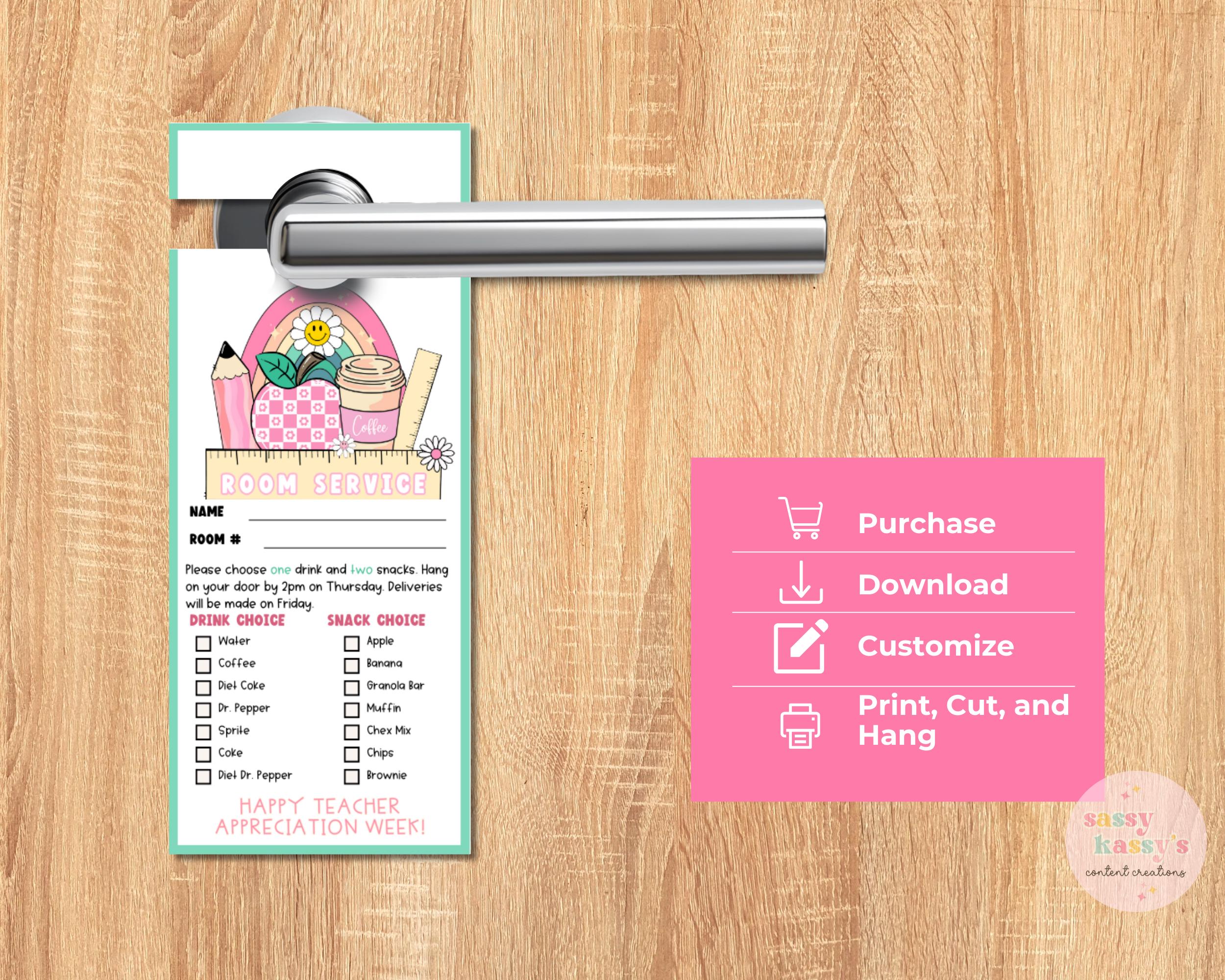 Teacher Appreciation Door Hangers | Editable Teacher Gift | Teacher ...