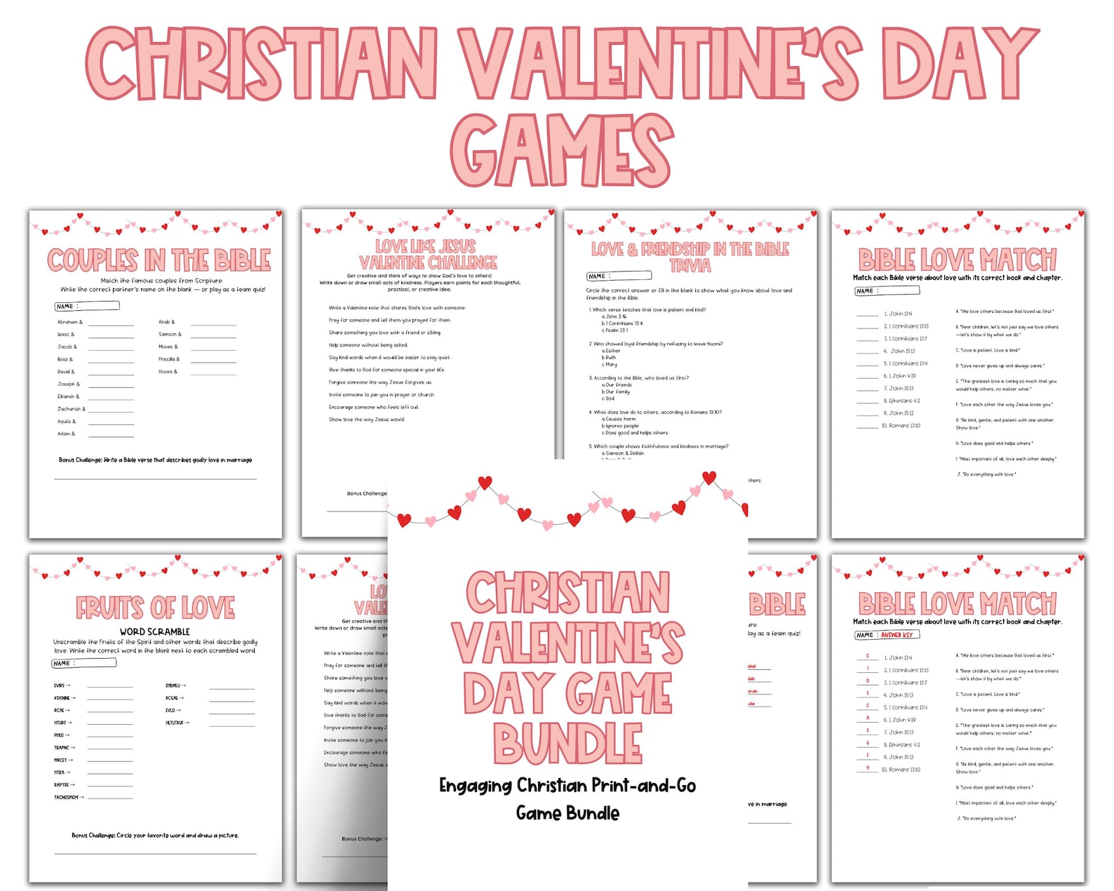 Valentines Day Games Christian: Fun Bible Trivia, Scavenger Hunt ...