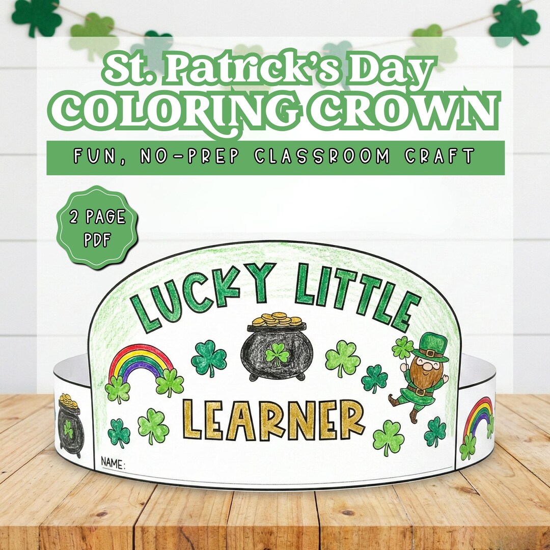 St Patricks Day Paper Crown Craft - Fun Printable No Prep Activity for ...