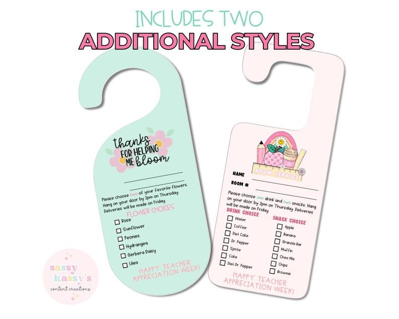 Editable Teacher Appreciation Door Hangers | Classroom Gift (instant ...