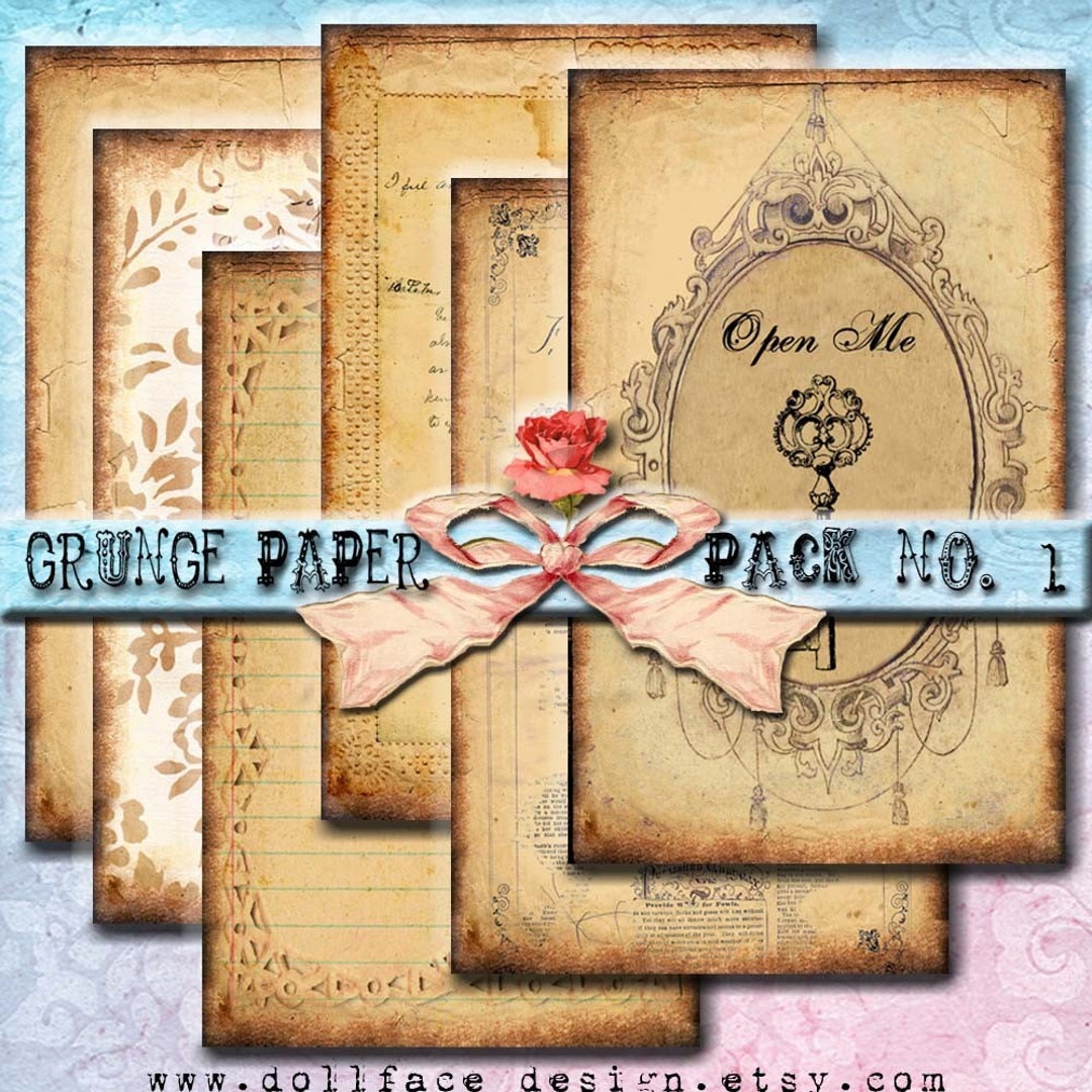 INSTANT DOWNLOAD Grunge Pack - Set of 9 - Grungy Paper Ephemera Journal ...