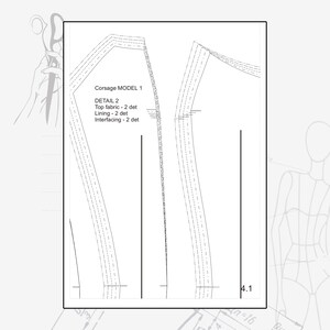 Pdf Corset Sewing Pattern Full Guide, Gothic Wedding Corsage Patron ...