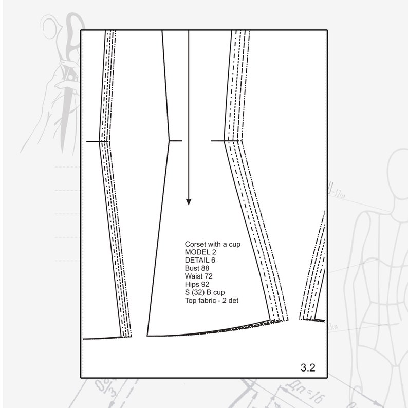 Corset With Cups Pattern, Sewing Patterns Pdf, Trendy Overbust Corset ...