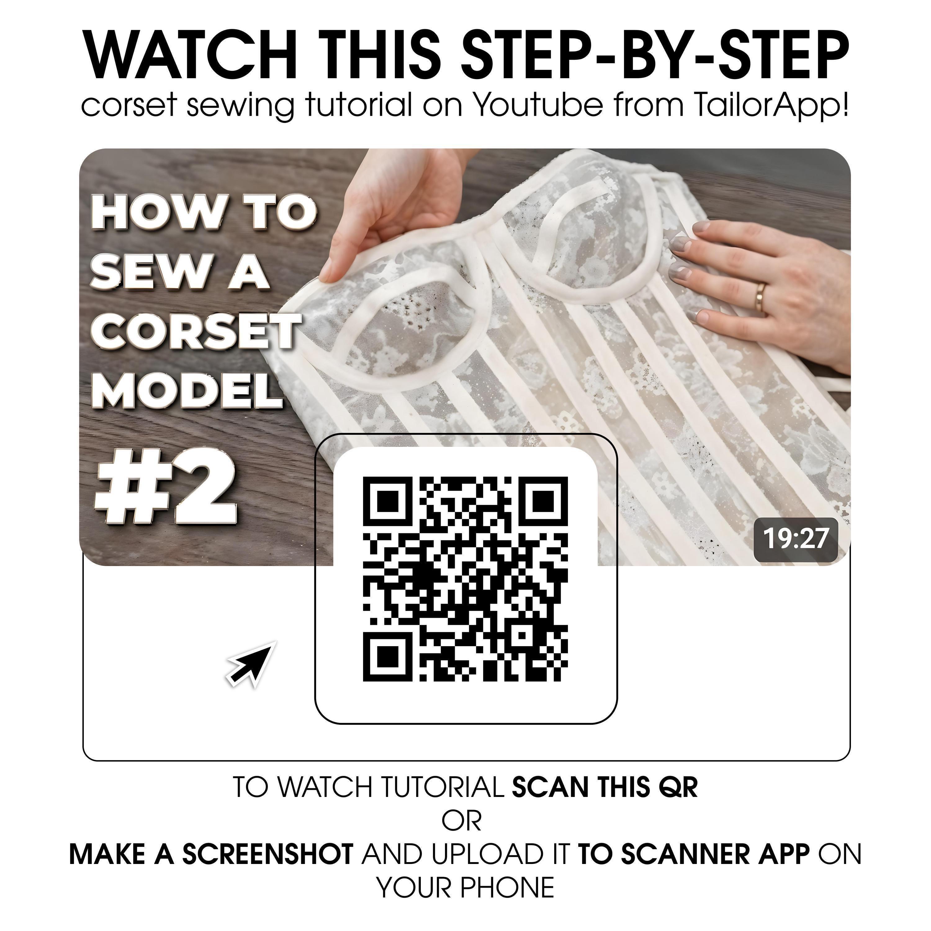 XS Corset Sewing Pattern With Cups, Overbust Bodice Bustier (PDF ...