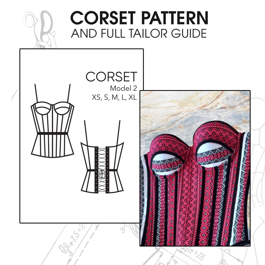 Overbust Wedding Corset Pattern, Princess Bustier Sewing Guide, Digital ...
