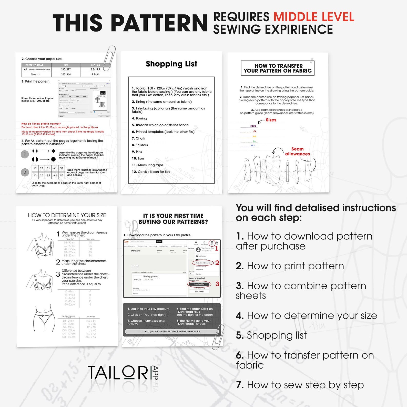 XS-XL Sizes Pdf Corsets Set Sewing Patterns Full Guide, Gothic Wedding ...
