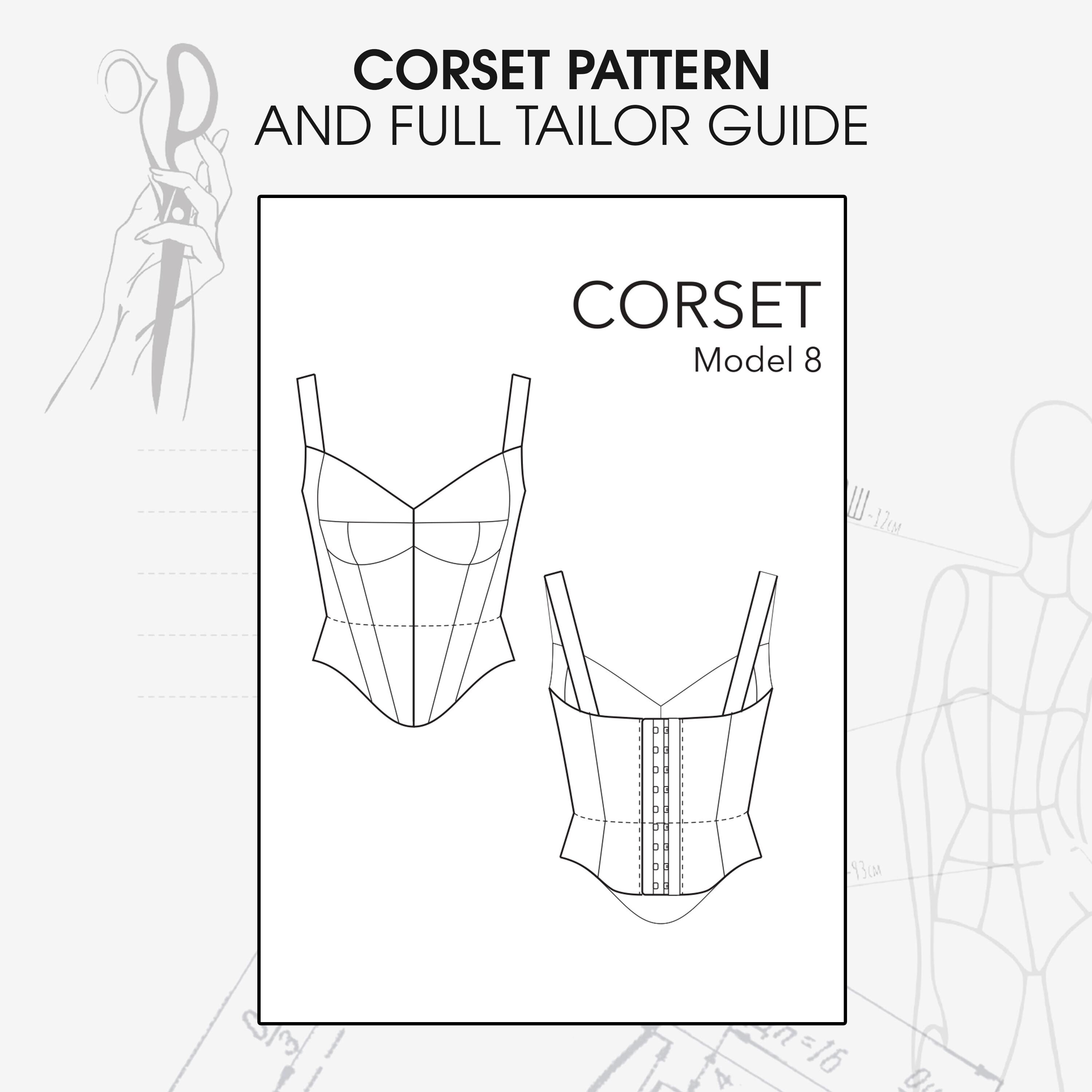 Plus Size Corset Sewing Pattern, Overbust Corset Pattern and Full ...