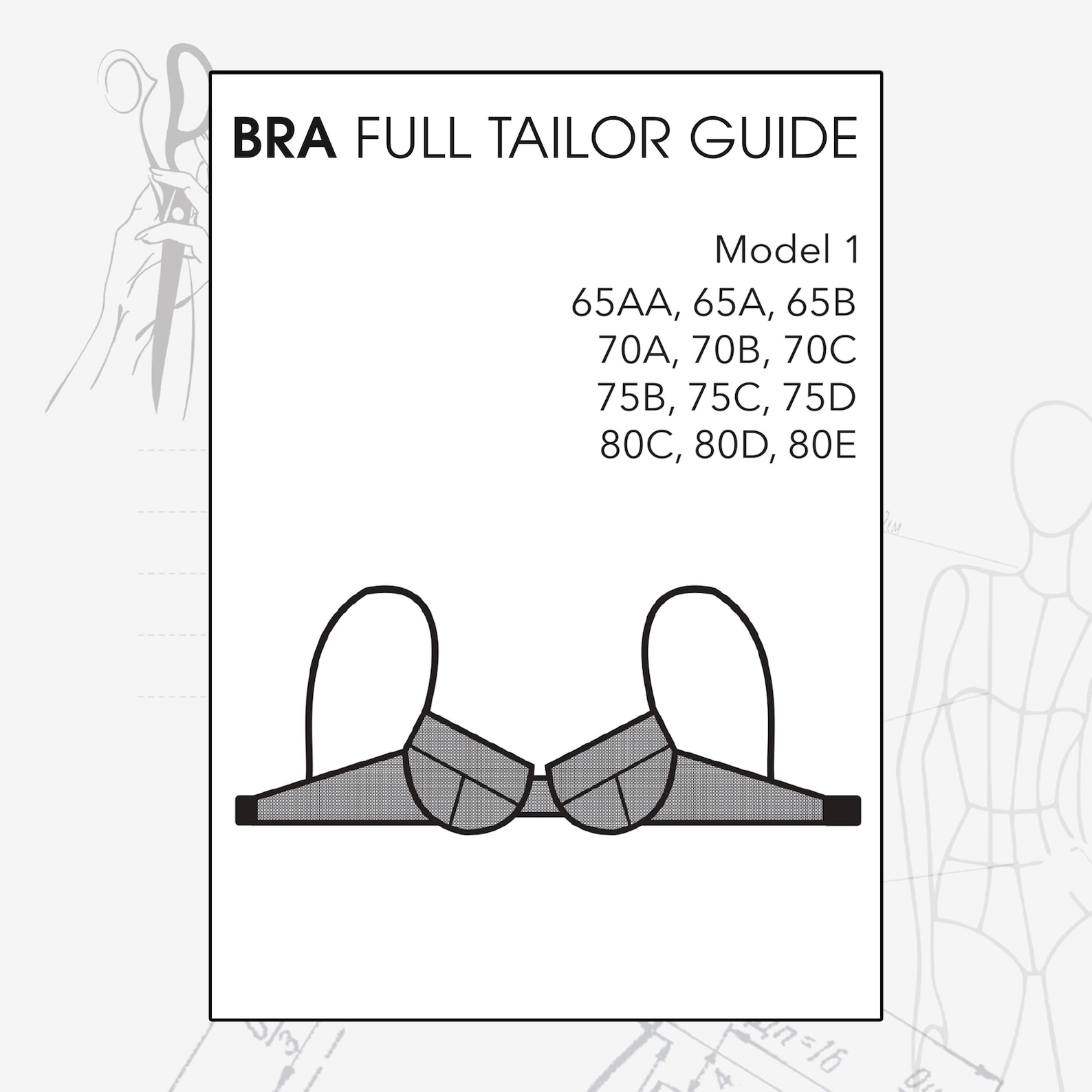 Underwire Bra Sewing Pattern PDF, Bra Making Patterns Pdf, Beginer ...