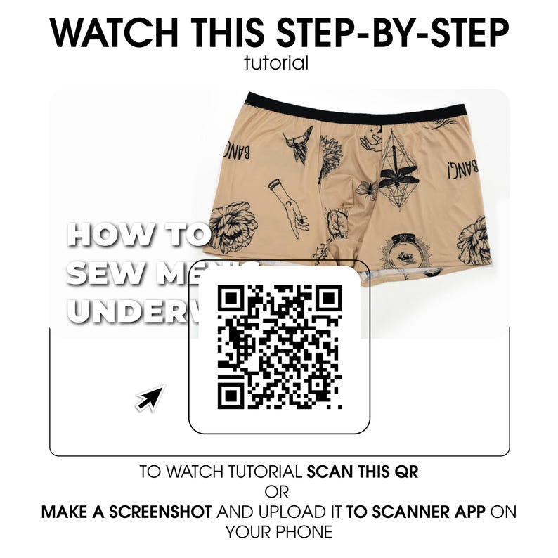 S Size Mens Boxers Sewing Pattern With Full Guide, Boxer Briefs Pdf ...