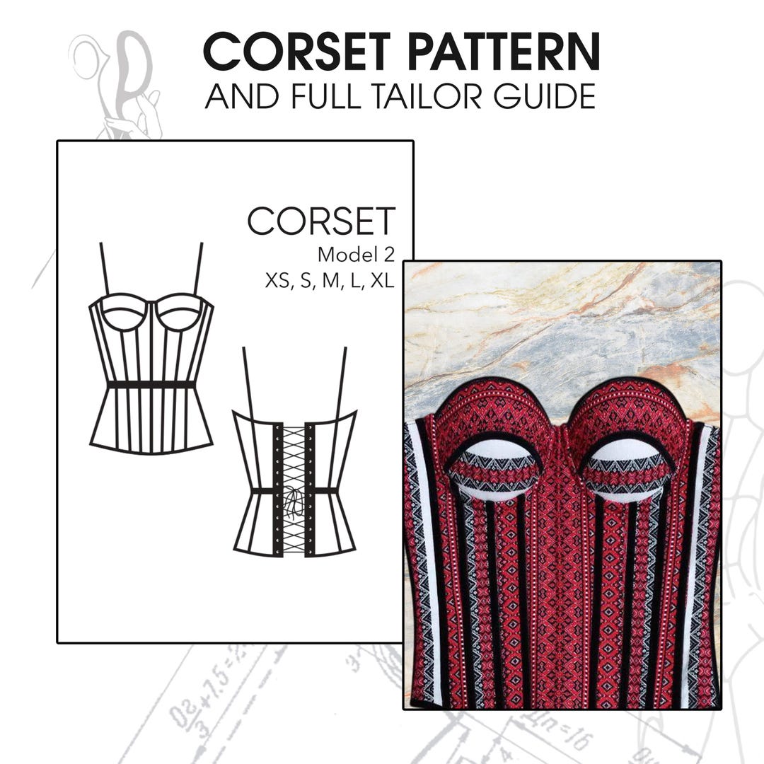 Trendy Overbust Corset Pattern, Easy Sewing Guide, Wedding Corset ...