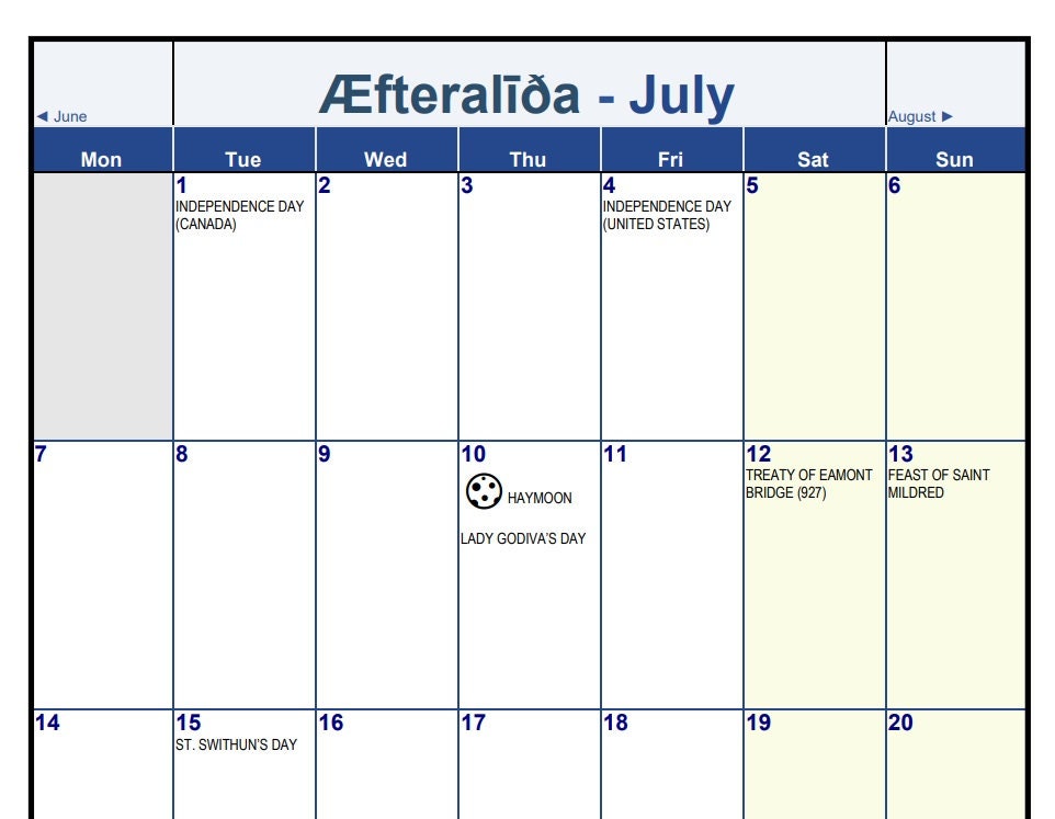 Old English Anglo-saxon Calendar 2025 - Etsy