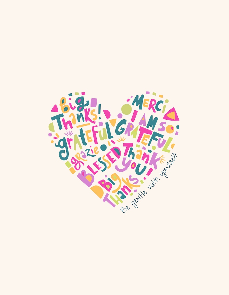 Grateful, Thanks, Thank You, Heart - Etsy