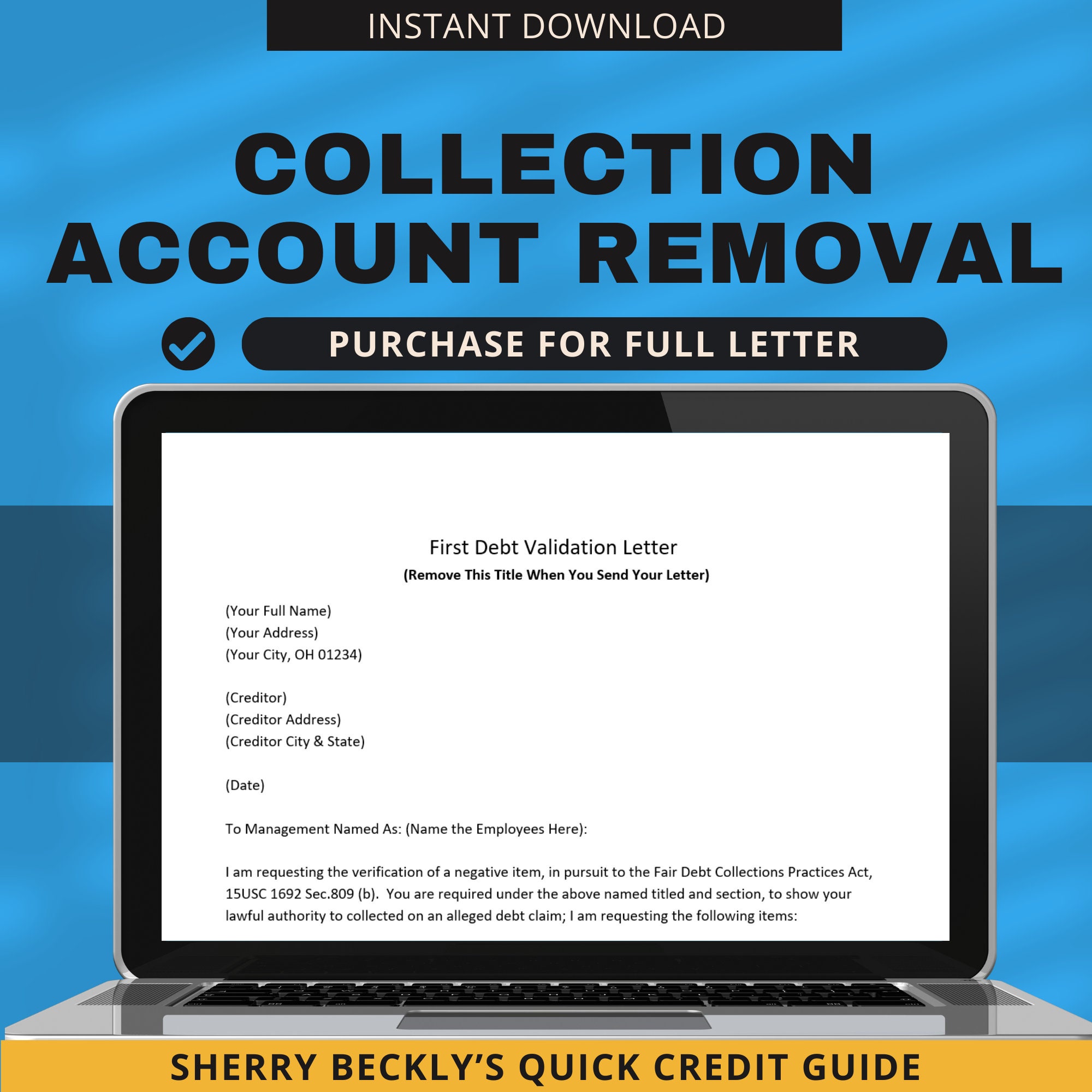 Credit Dispute Letter Template, Credit Repair, Credit Letter, Credit ...