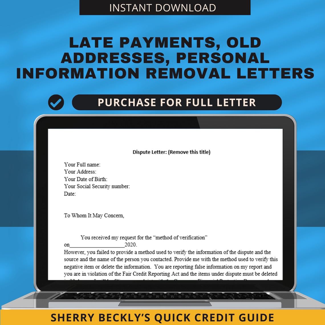 Late Payments Old Address Personal Information Removal Letters ...