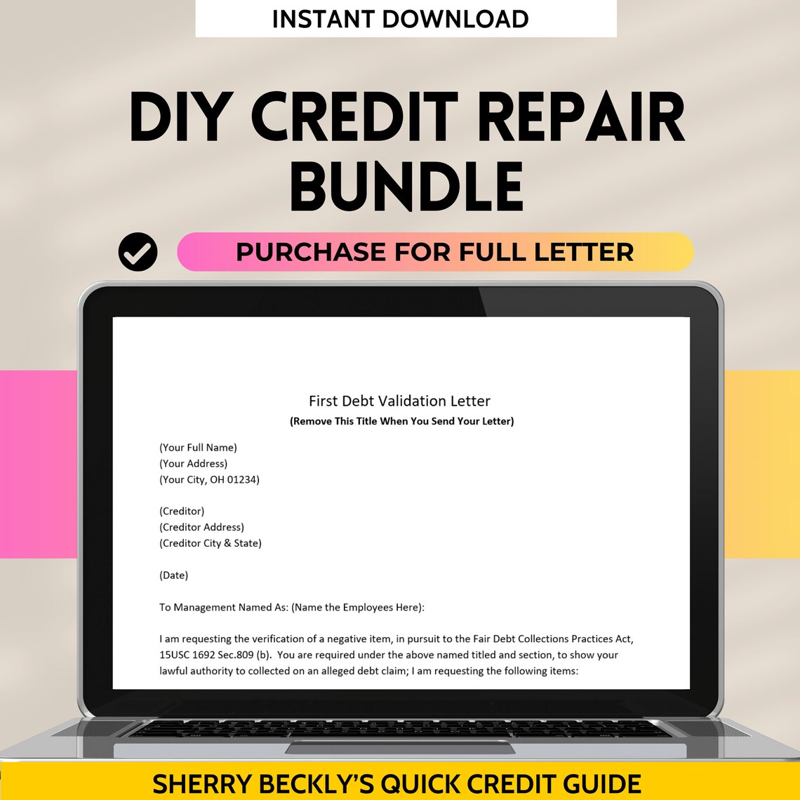 DIY Credit Repair Bundle, Template Bundle, Poor Bad Credit, Credit ...