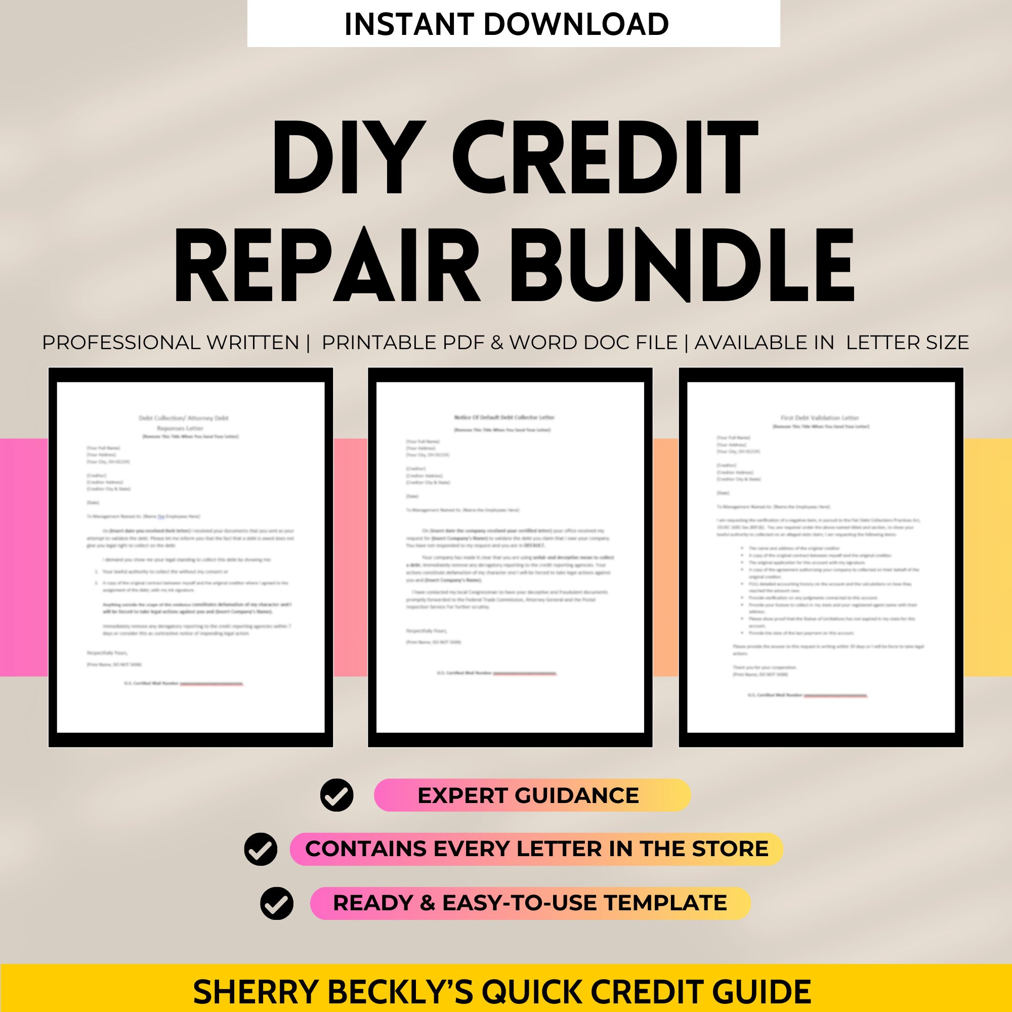 DIY Credit Repair Bundle, Template Bundle, Poor Bad Credit, Credit ...
