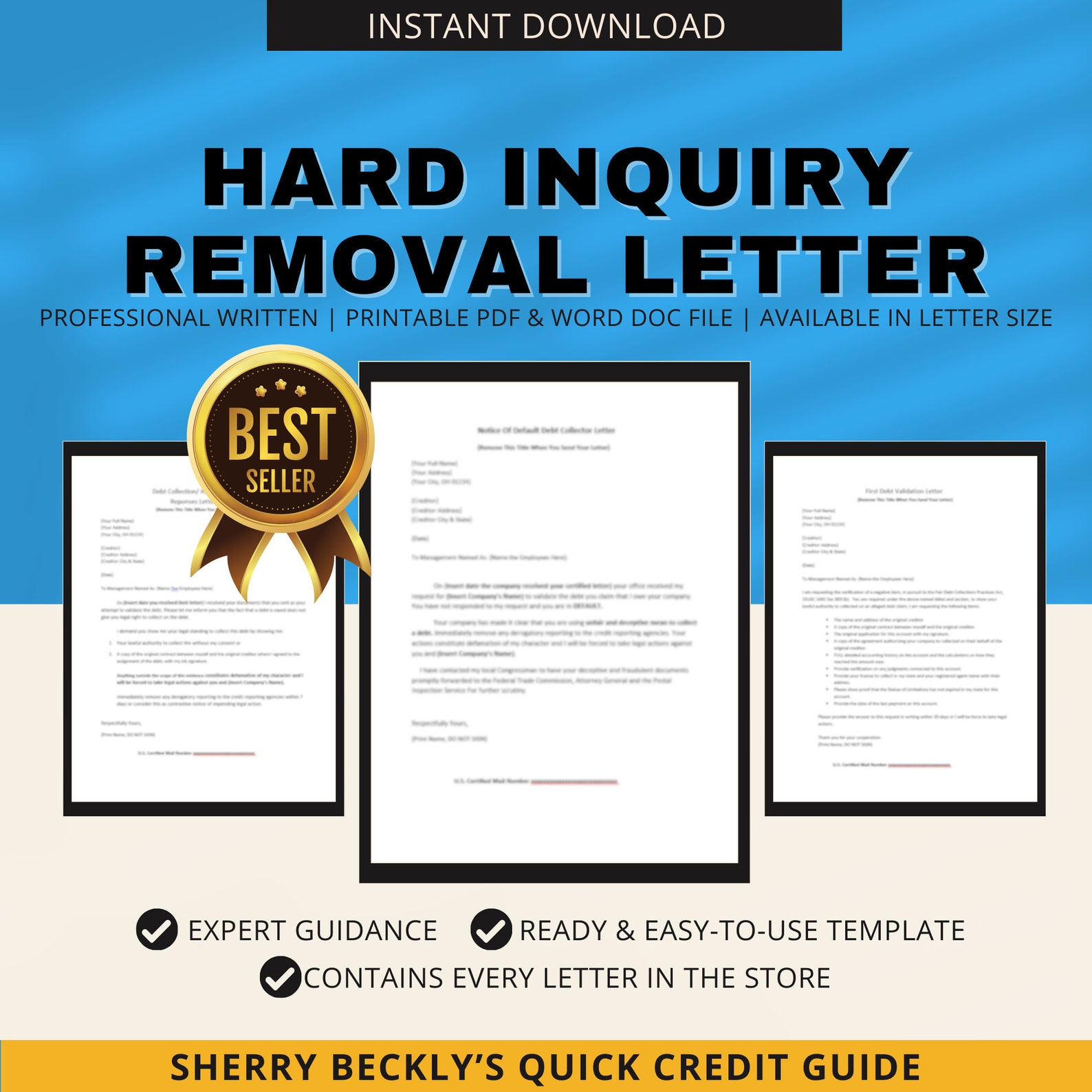Hard Inquiry Removal Credit Dispute Letter Template, Credit Dispute ...