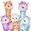 Watercolour Alpaca Family Clipart, Nursery Decor Llamas, Cute Alpaca ...